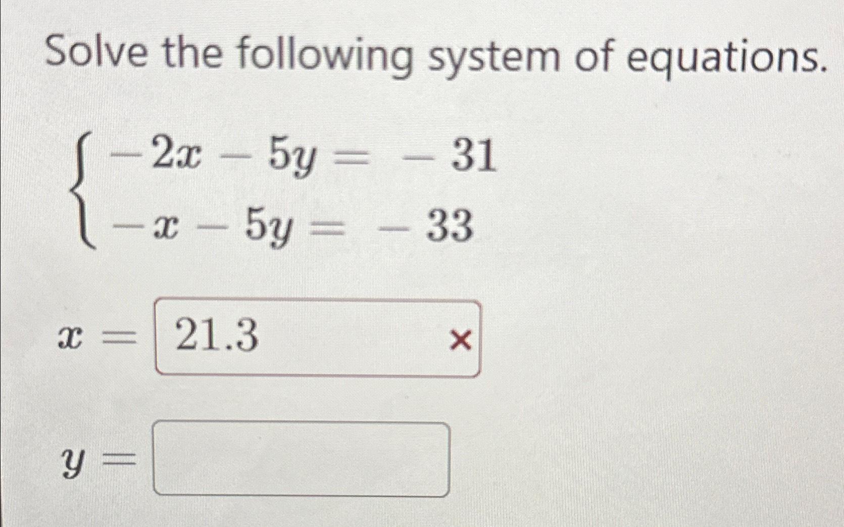 Solved Solve the following system of | Chegg.com