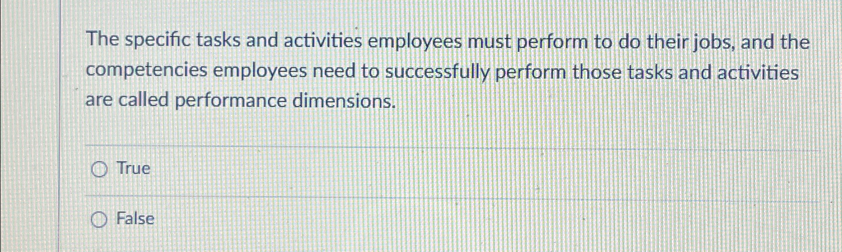 Solved The specific tasks and activities employees must | Chegg.com
