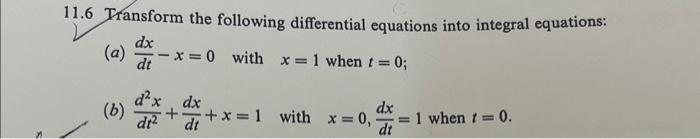 Solved 11.6 Transform the following differential equations | Chegg.com