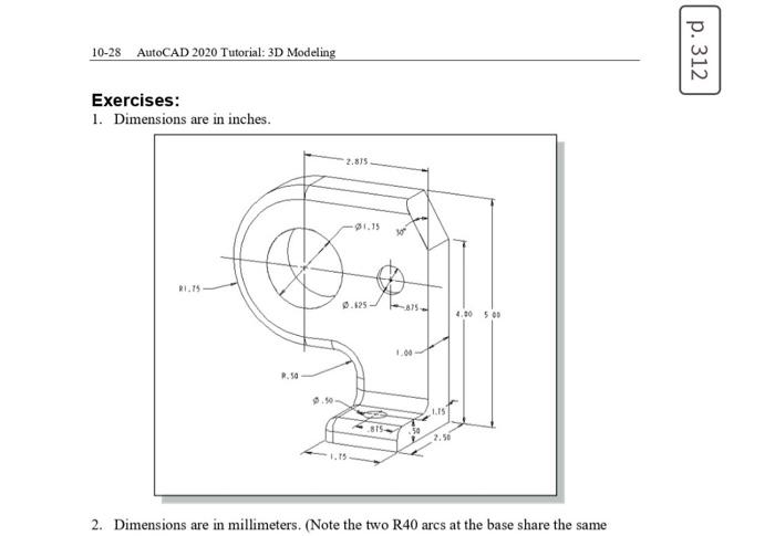 Solved Exercises: 1. Dimensions are in inches. 2. Dimensions | Chegg.com