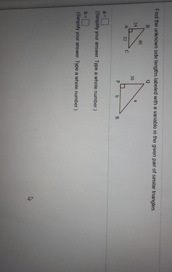 Solved Find the unknown side lengths labeled with a variable | Chegg.com