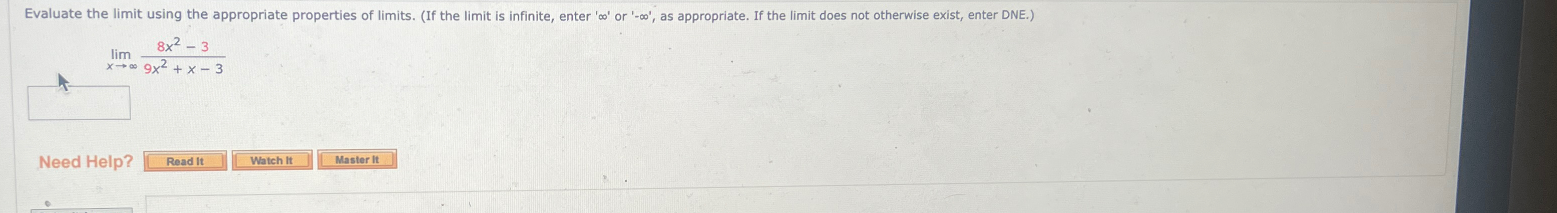 Solved Evaluate the limit using the appropriate properties | Chegg.com