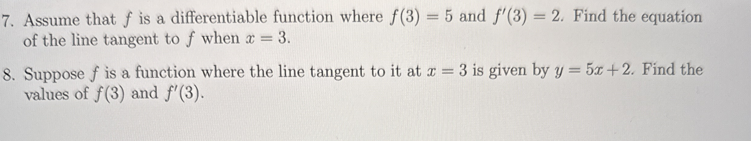 Solved Assume that f ﻿is a differentiable function where | Chegg.com