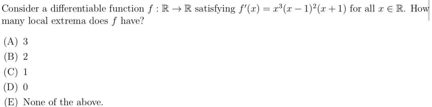 Solved Consider a differentiable function f:R→R ﻿satisfying | Chegg.com