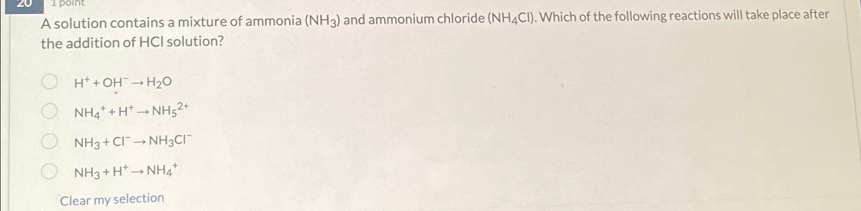 Solved A solution contains a mixture of ammonia (NH3) ﻿and | Chegg.com