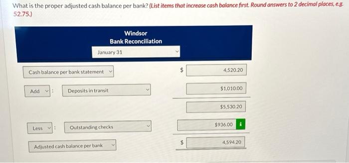 Solved What is the proper adjusted cash balance per bank? | Chegg.com