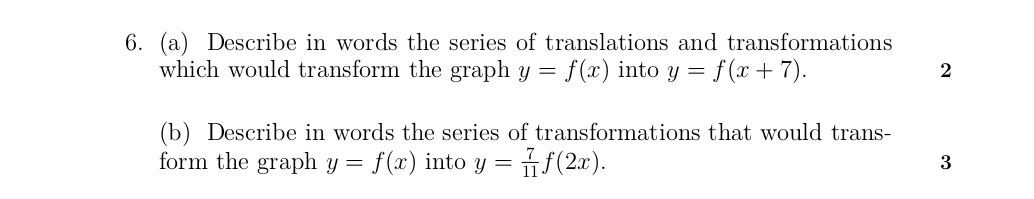 Solved (a) ﻿Describe in words the series of translations and | Chegg.com