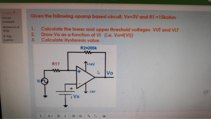 Solved Given the following opamp based circuit, Vx=3V and R1 | Chegg.com