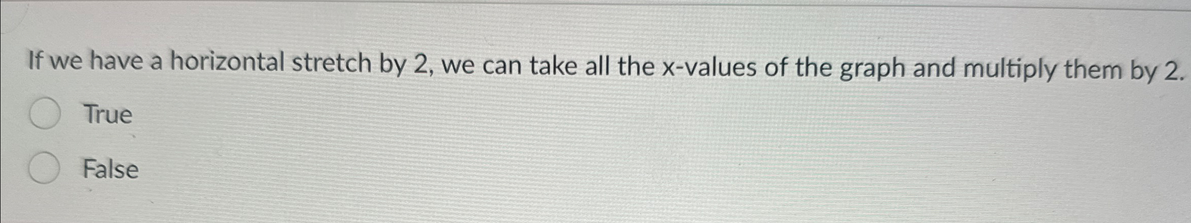Solved If we have a horizontal stretch by 2 , ﻿we can take | Chegg.com