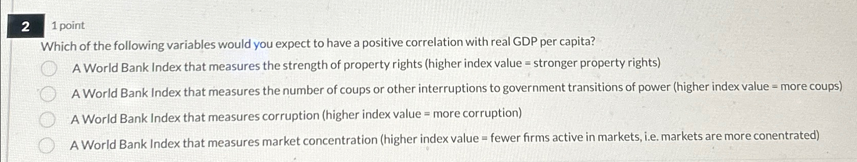 Solved 21 ﻿pointWhich of the following variables would you | Chegg.com