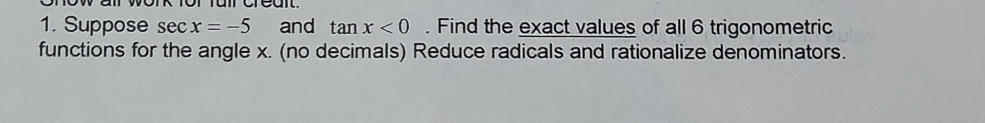 Solved How do I find the 6 trigonometric functions for angle | Chegg.com