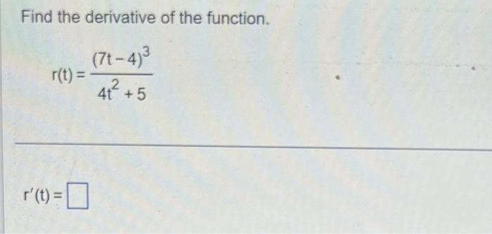 Solved Find the derivative of the function. | Chegg.com