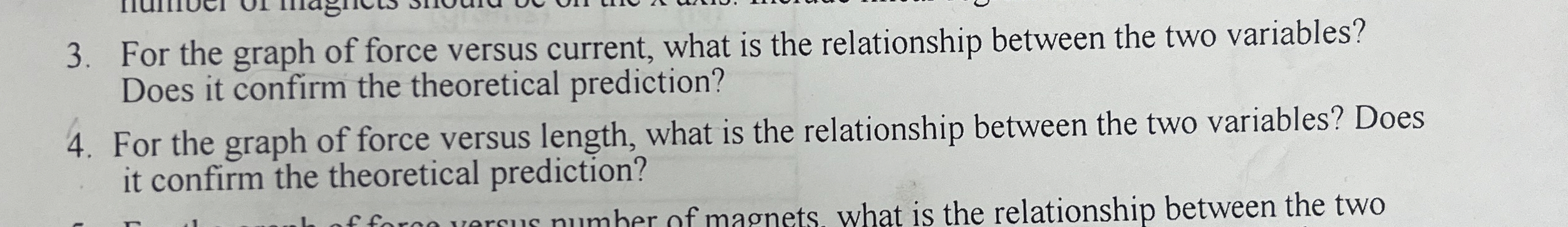 Solved For the graph of force versus current, what is the | Chegg.com