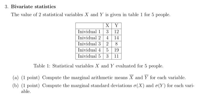 Solved Bivariate Statistics the value of 2 statistical | Chegg.com