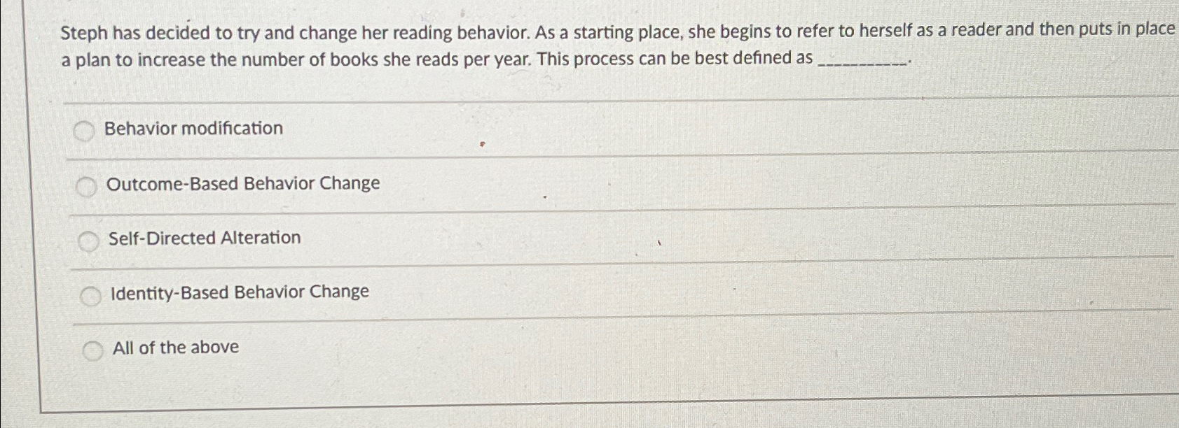 Solved Steph has decided to try and change her reading | Chegg.com