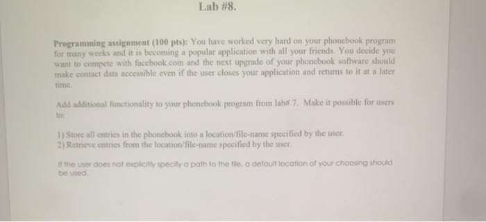 Solved Lab 6 Programming Assignment 100 Pts Write A 4842