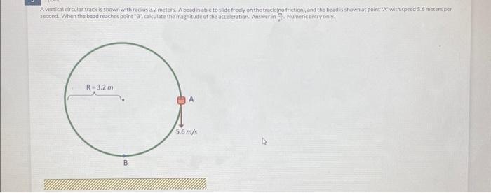 Solved A vertical circular track is shown with rafius 3.2 | Chegg.com