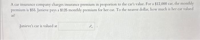 Solved A car insurance company charges insurance premium in | Chegg.com