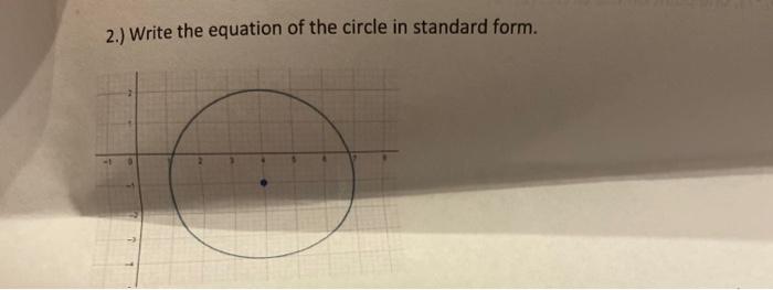 Solved 2.) Write the equation of the circle in standard | Chegg.com