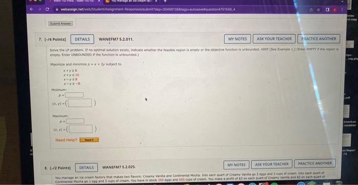 Solved embty. Enter UNACUNoED t the function is unbounded.) | Chegg.com