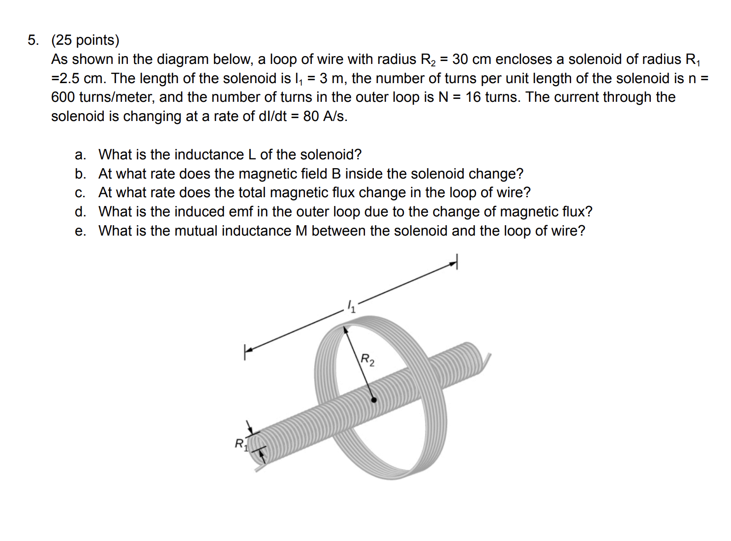 Solved 5. (25 ﻿points)As shown in the diagram below, a loop | Chegg.com