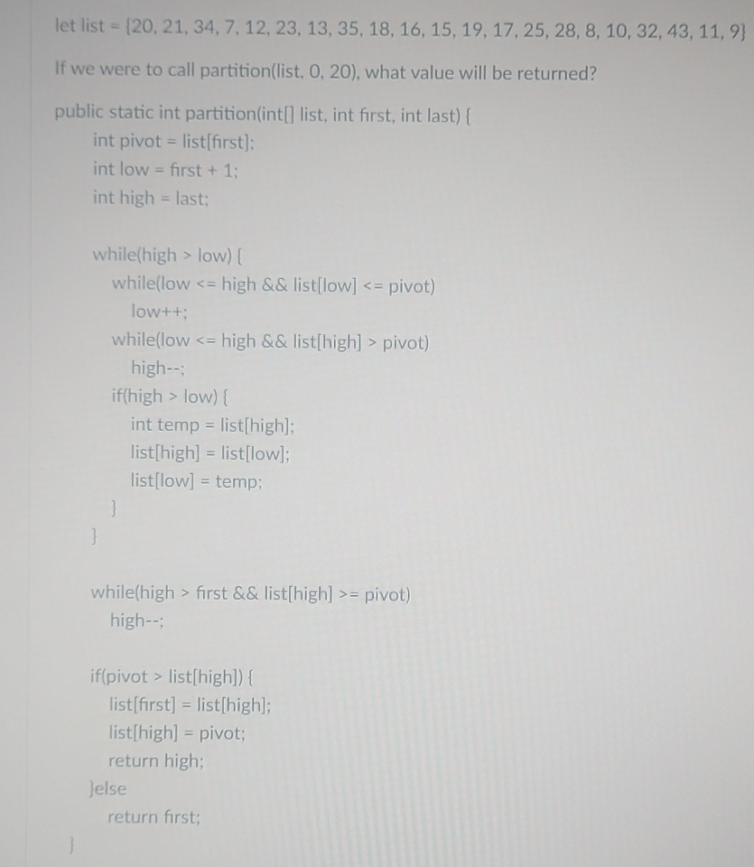 Solved let list | Chegg.com