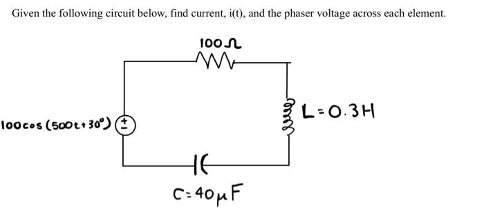 Solved Given the following circuit below, find current, | Chegg.com