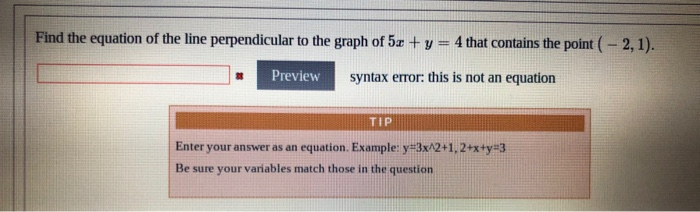 Solved Find the equation of the line perpendicular to the | Chegg.com