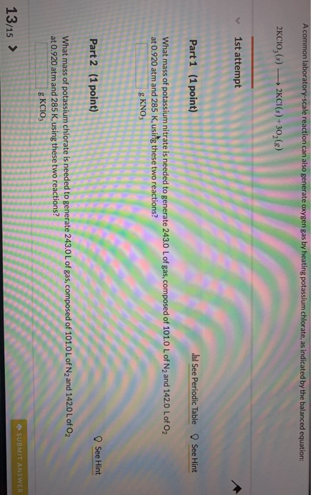 Solved A common laboratory-scale reaction can also generate | Chegg.com