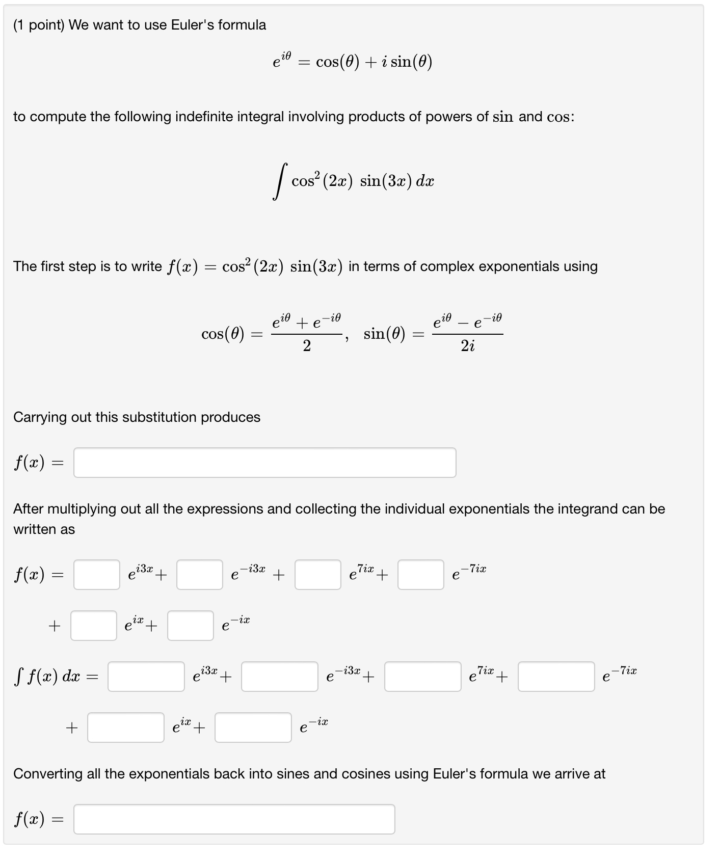 Solved (1 ﻿point) ﻿We want to use Euler's | Chegg.com