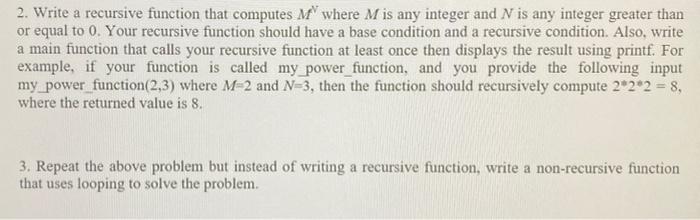 Solved 2 Write A Recursive Function That Computes M Where 0100