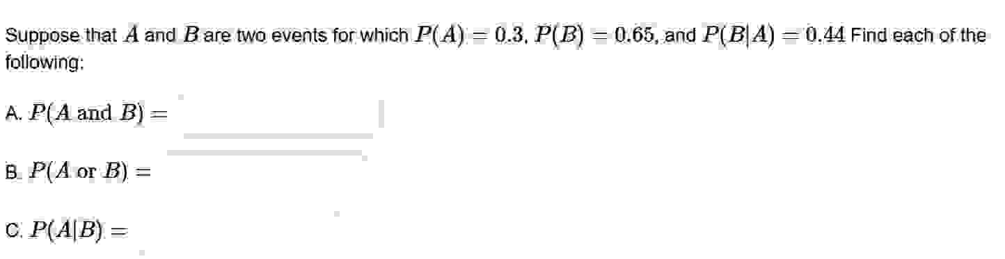 Solved Suppose that A and B ﻿are two events for which | Chegg.com