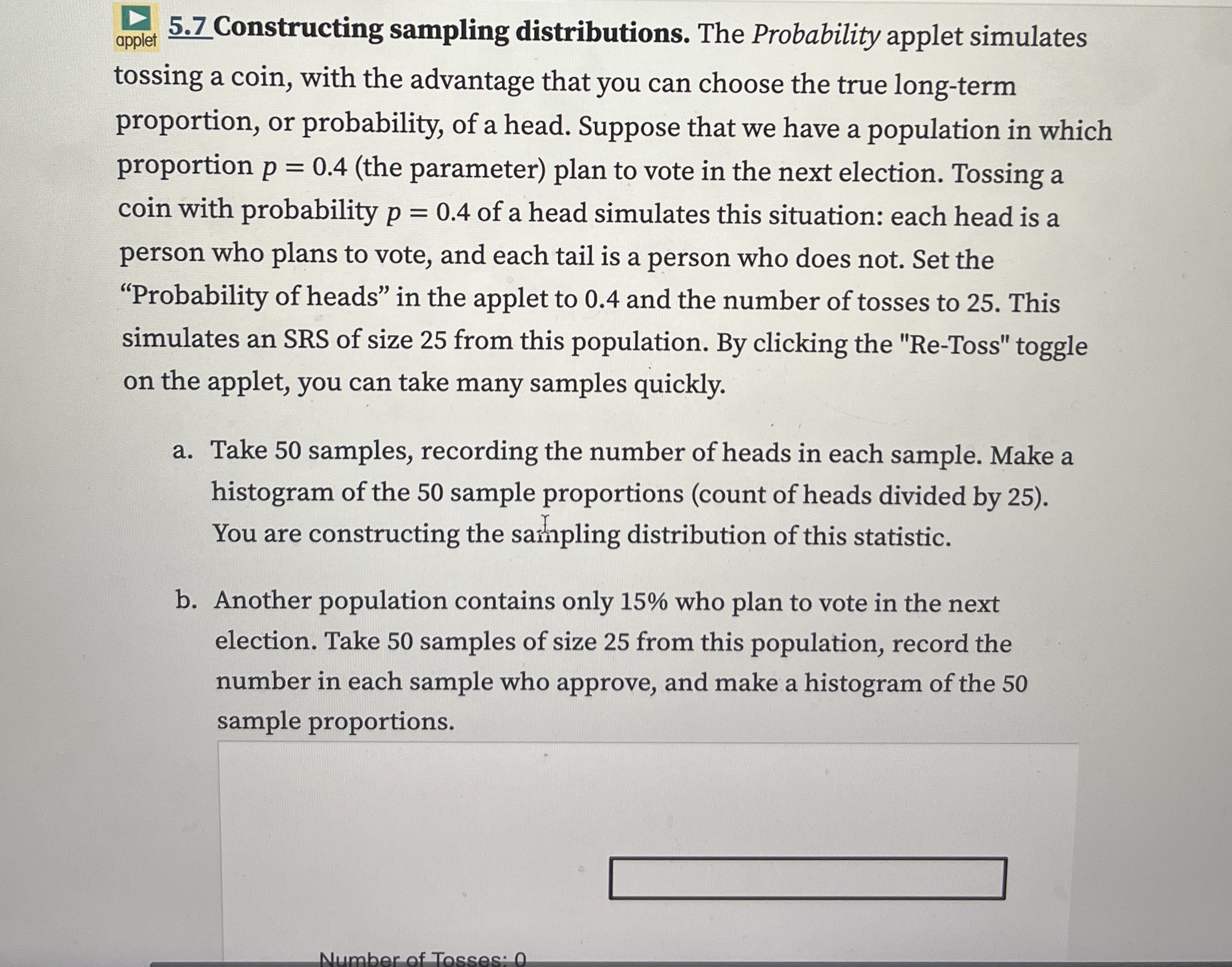 Solved 5.7 ﻿Constructing sampling distributions. The | Chegg.com