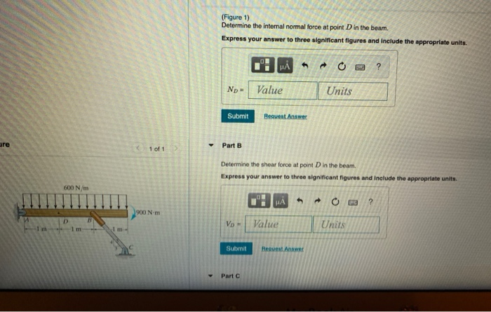 Solved Figure 1 Determine The Internal Normal Force At