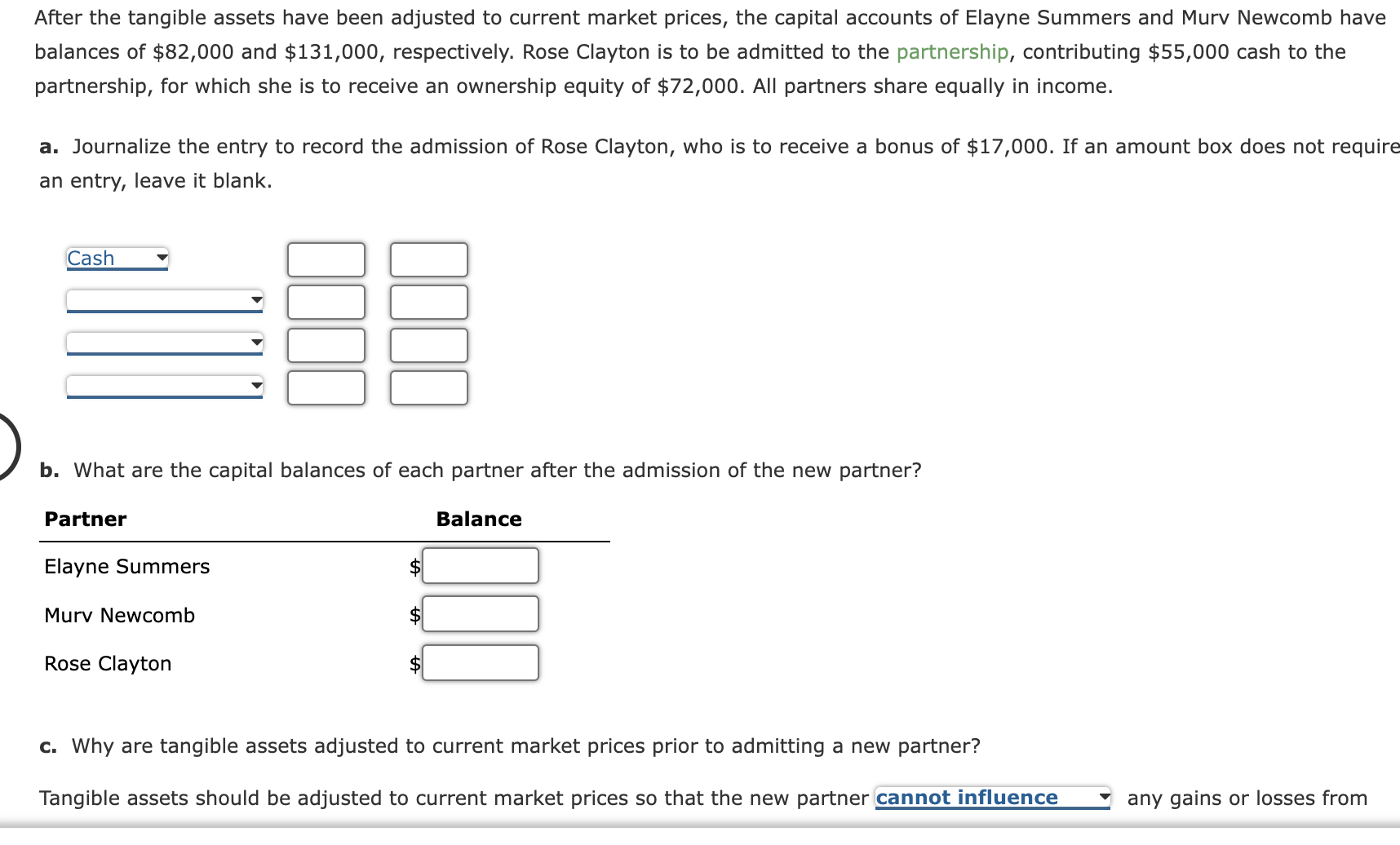 Solved After the tangible assets have been adjusted to | Chegg.com