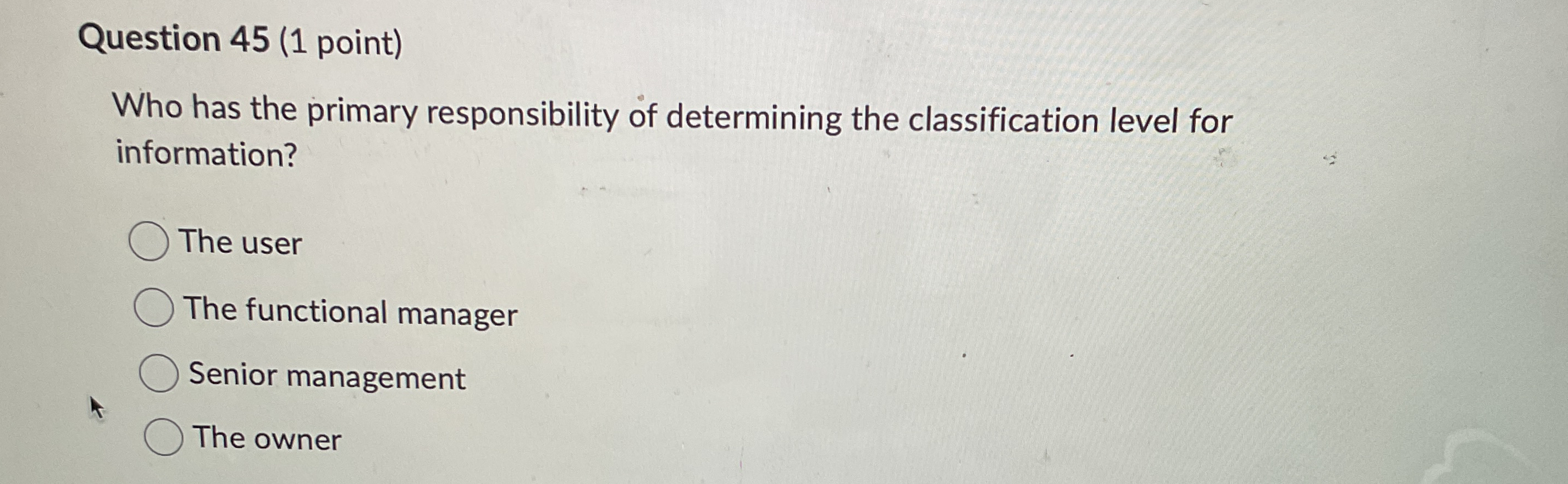 Solved Question 45 (1 ﻿point)Who has the primary | Chegg.com