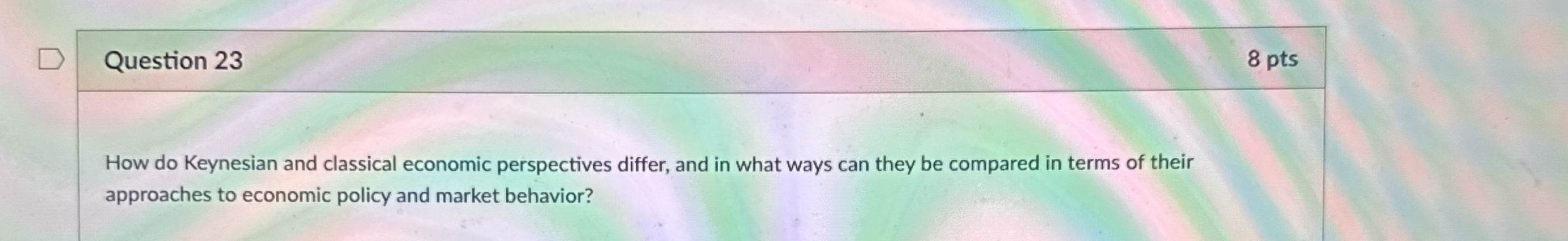 Solved Question 238 ﻿ptsHow do Keynesian and classical | Chegg.com