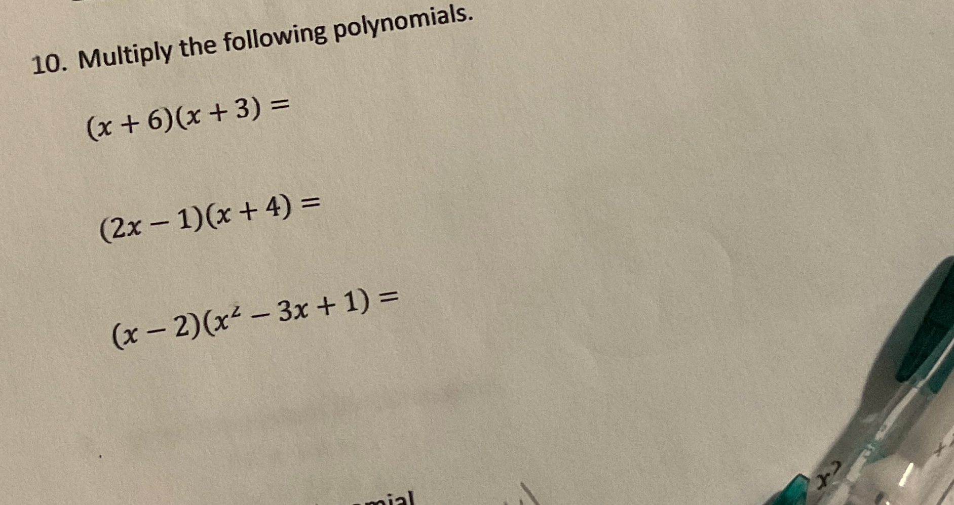 Solved Multiply the following | Chegg.com