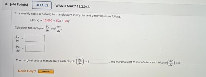 Solved 7. (-16 Points) DETAILS WANEFMAC7 15.2.038. ar ar ar | Chegg.com Solved 7. (-16 Points) DETAILS WANEFMAC7 15.2.038. ar ar ar | Chegg.com