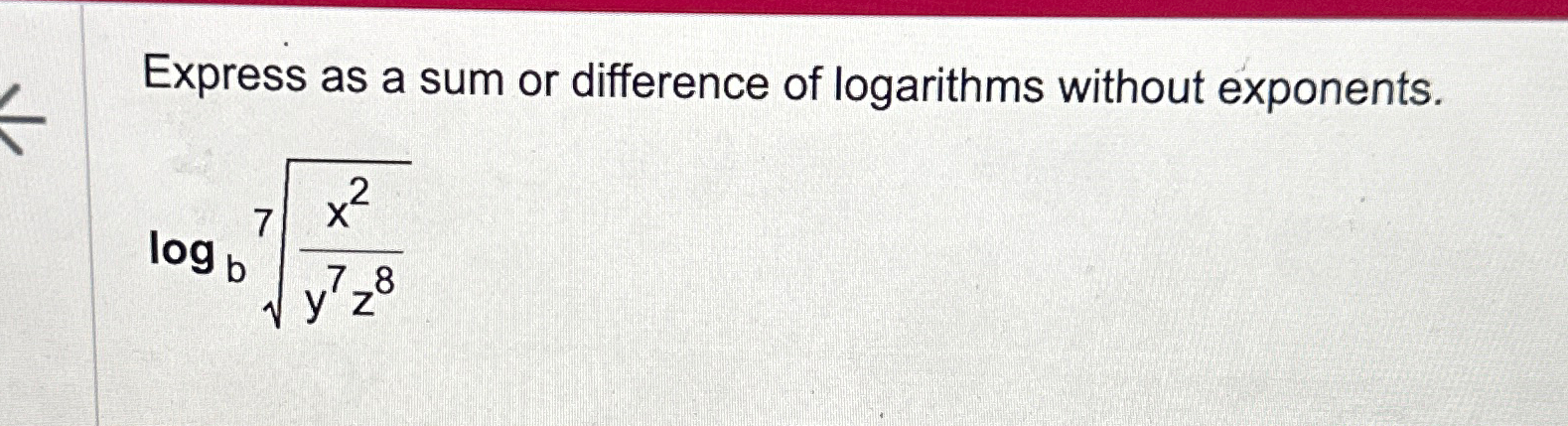 Solved Express as a sum or difference of logarithms without | Chegg.com