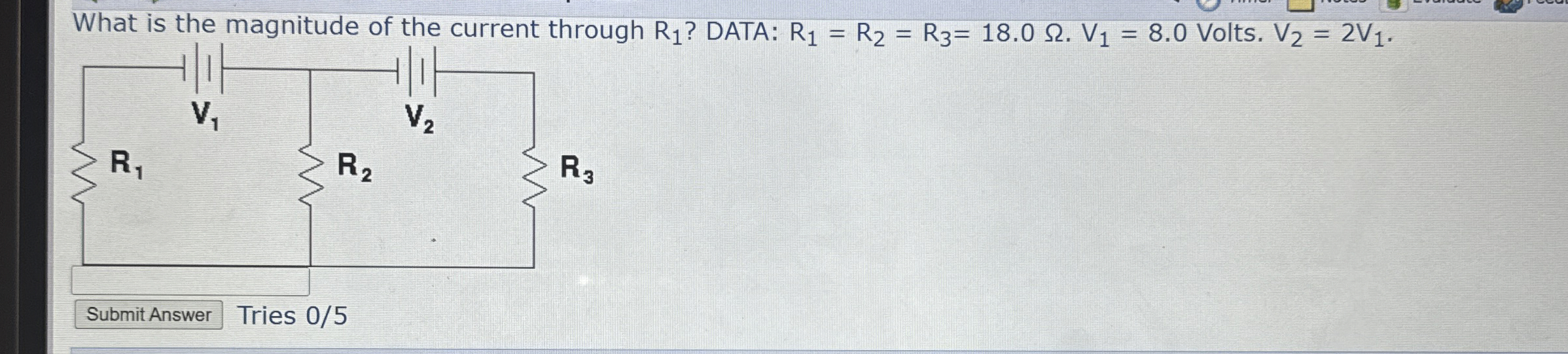 Solved What is the magnitude of the current through R1 ? | Chegg.com
