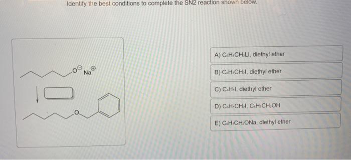 Solved Identify the best conditions to complete the SN2 | Chegg.com