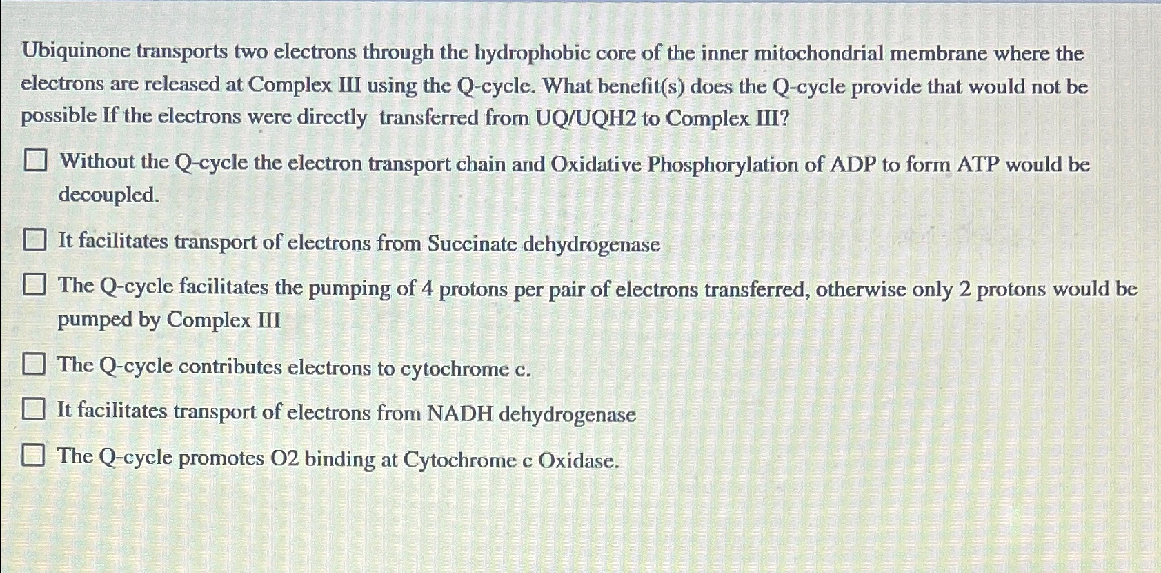 Solved Ubiquinone transports two electrons through the | Chegg.com