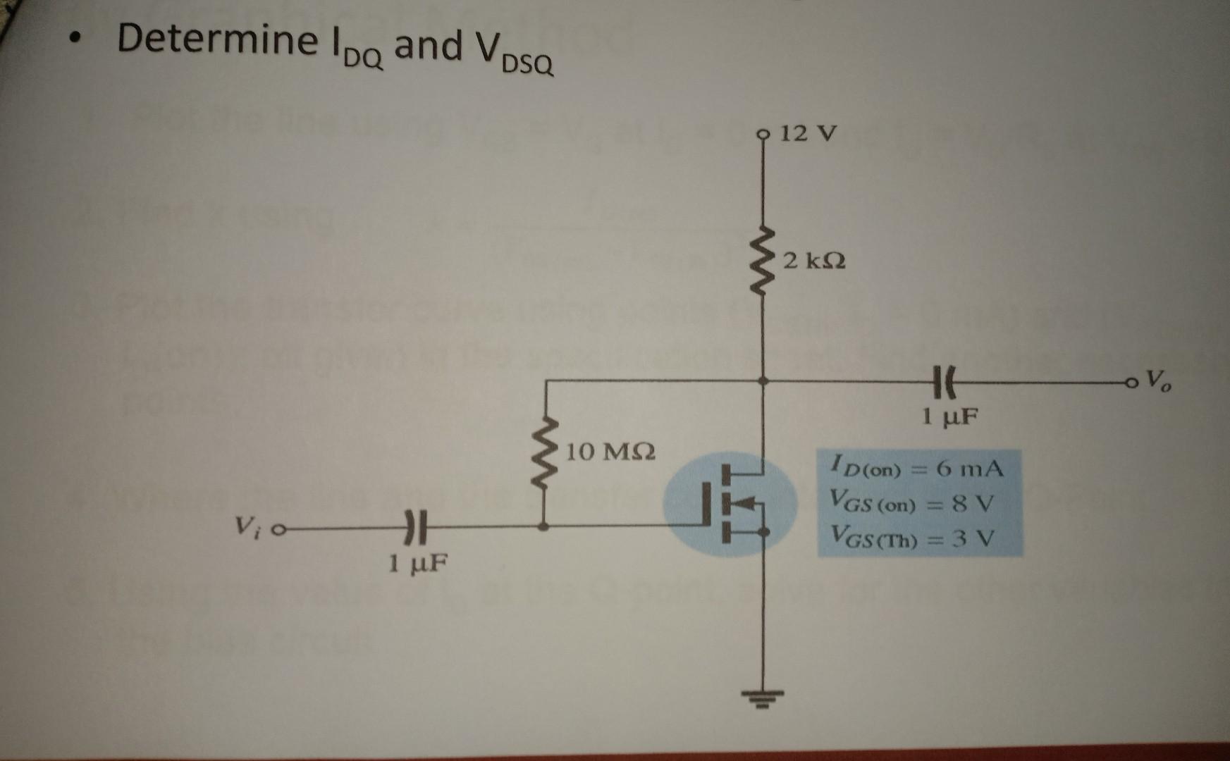 Solved Determine IDQ and VDSQ | Chegg.com