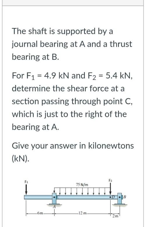 Solved The shaft is supported by a journal bearing at A and | Chegg.com