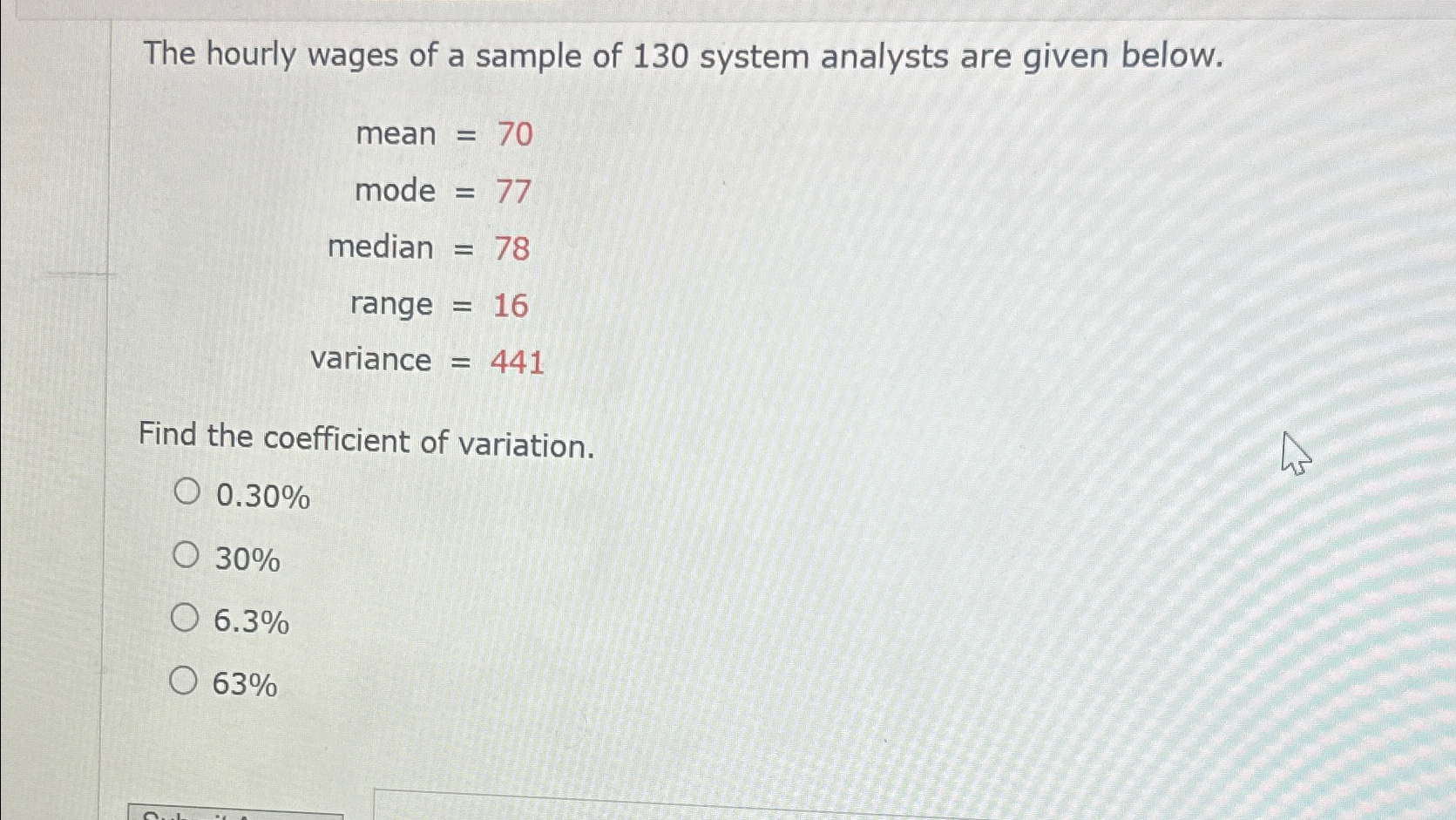 Solved The hourly wages of a sample of 130 ﻿system analysts | Chegg.com