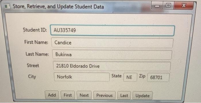 Solved IN JAVA JAVAFX Create an application that stores, | Chegg.com