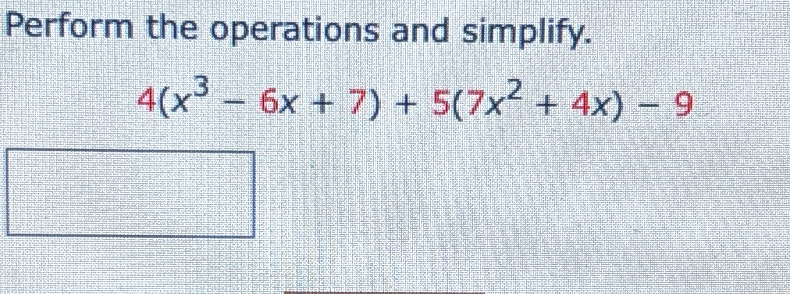 Solved Perform the operations and | Chegg.com