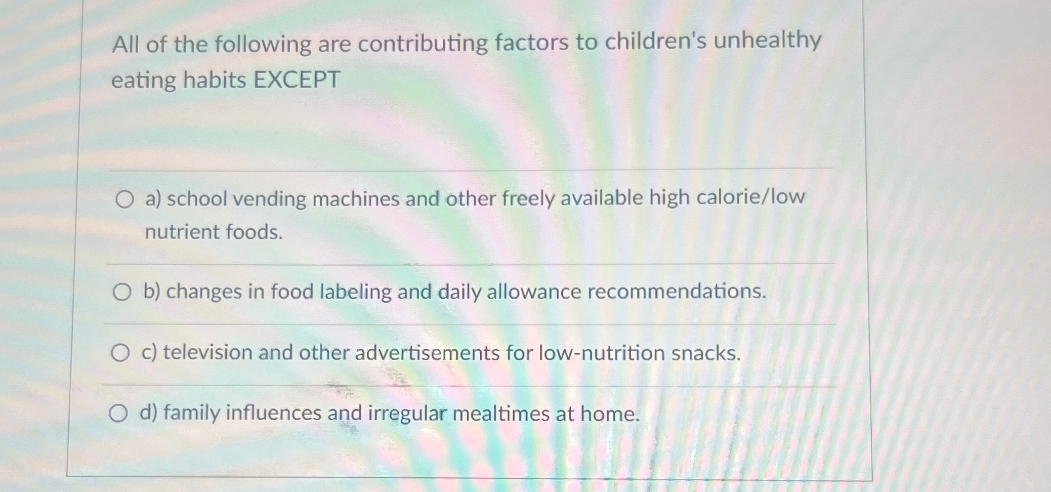 Solved All of the following are contributing factors to | Chegg.com