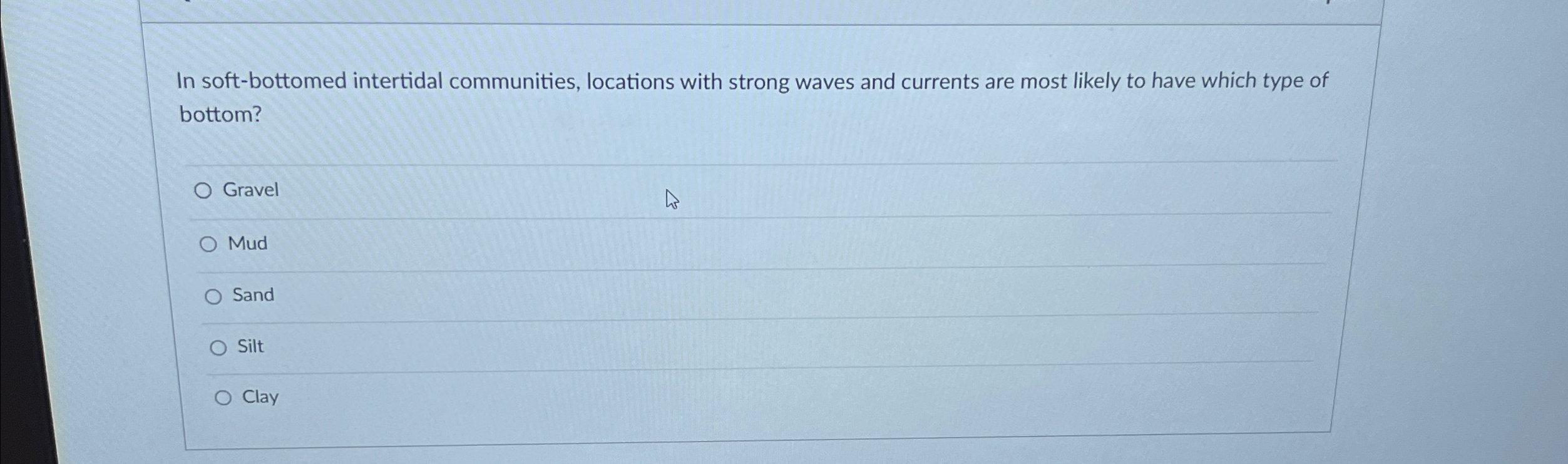 Solved In soft-bottomed intertidal communities, locations | Chegg.com